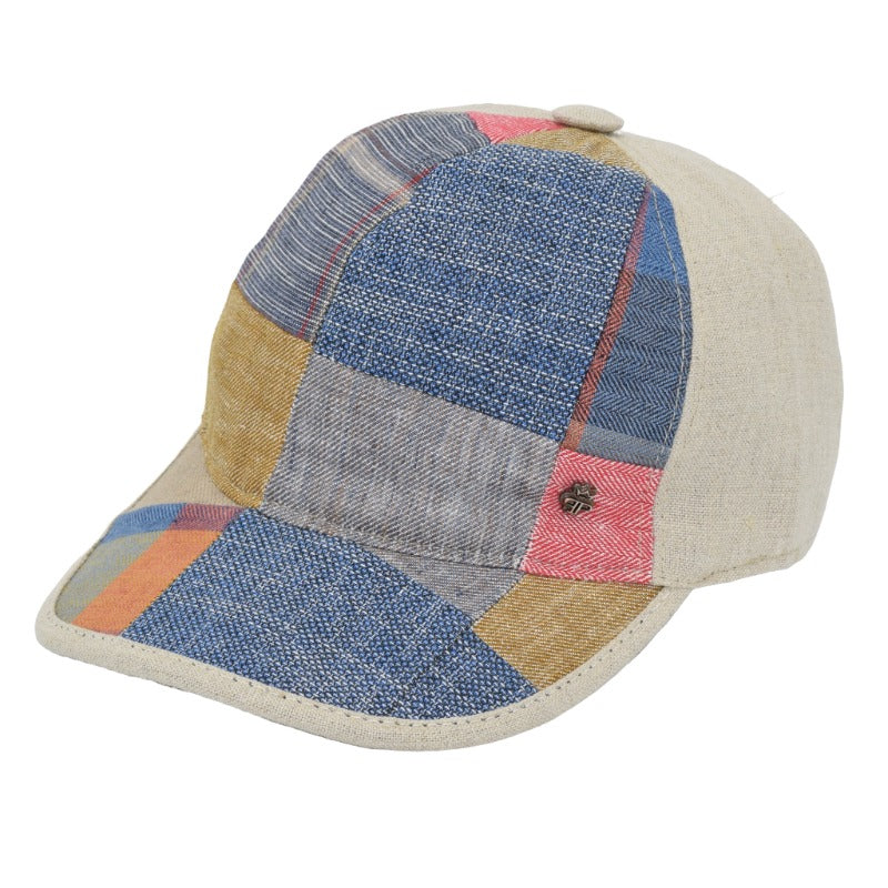 Patchwork Baseball Cap – 100% Italian Linen – Cappello Fashion Company